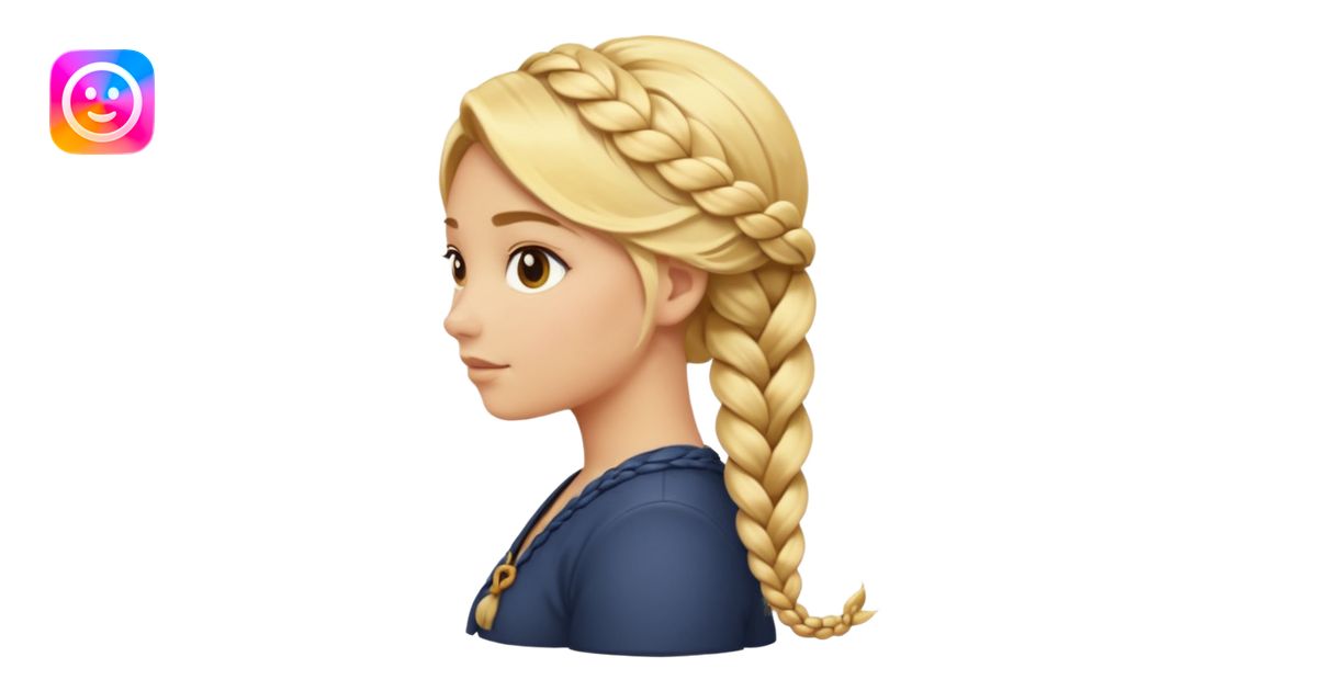 a secluded blonde piece of a hair braid emoji | AI Emoji Generator