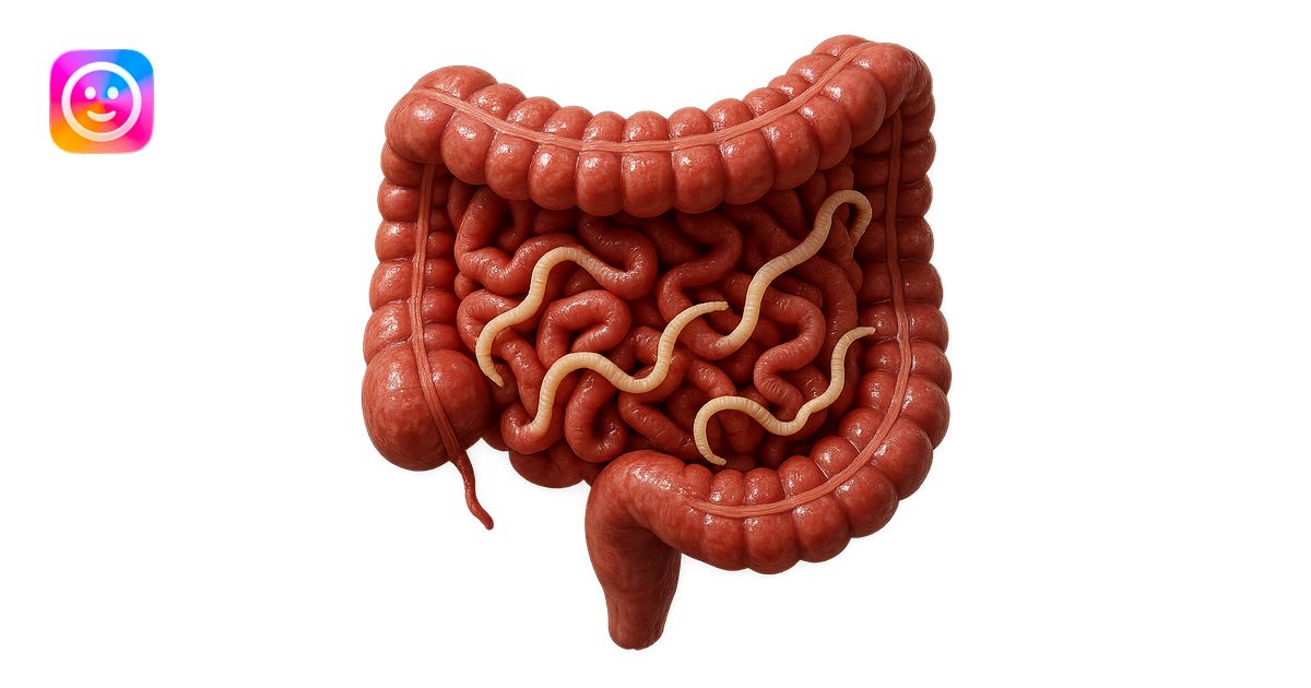 realistic 3D cross-section of human intestine with tapeworm parasites ...