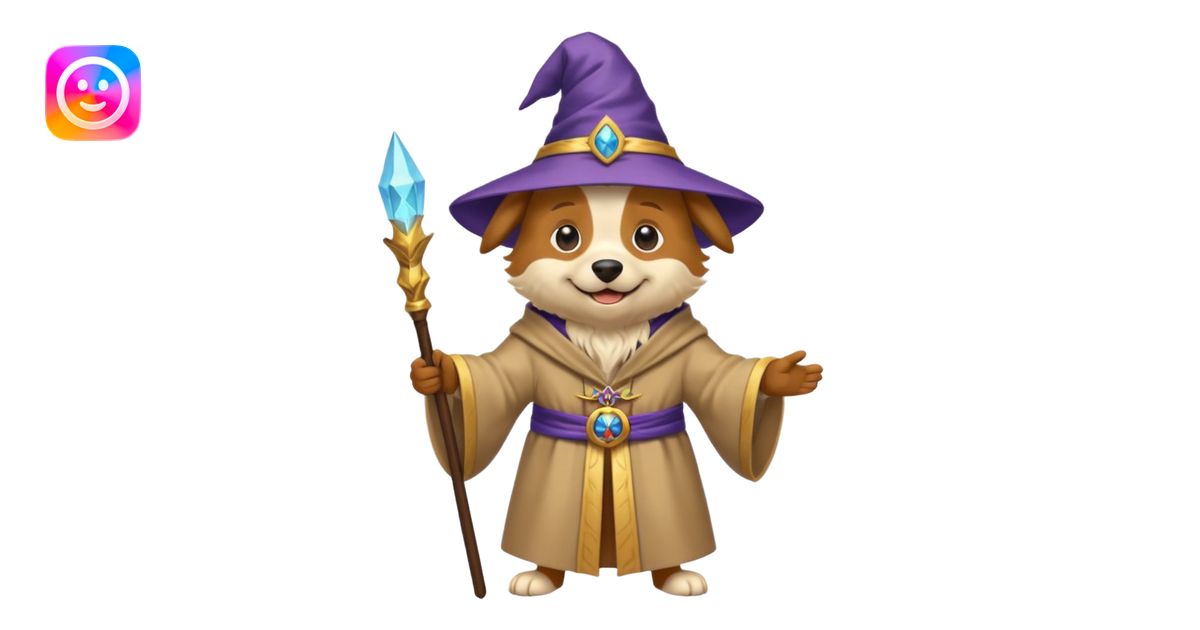 Dog wizard emoji | AI Emoji Generator