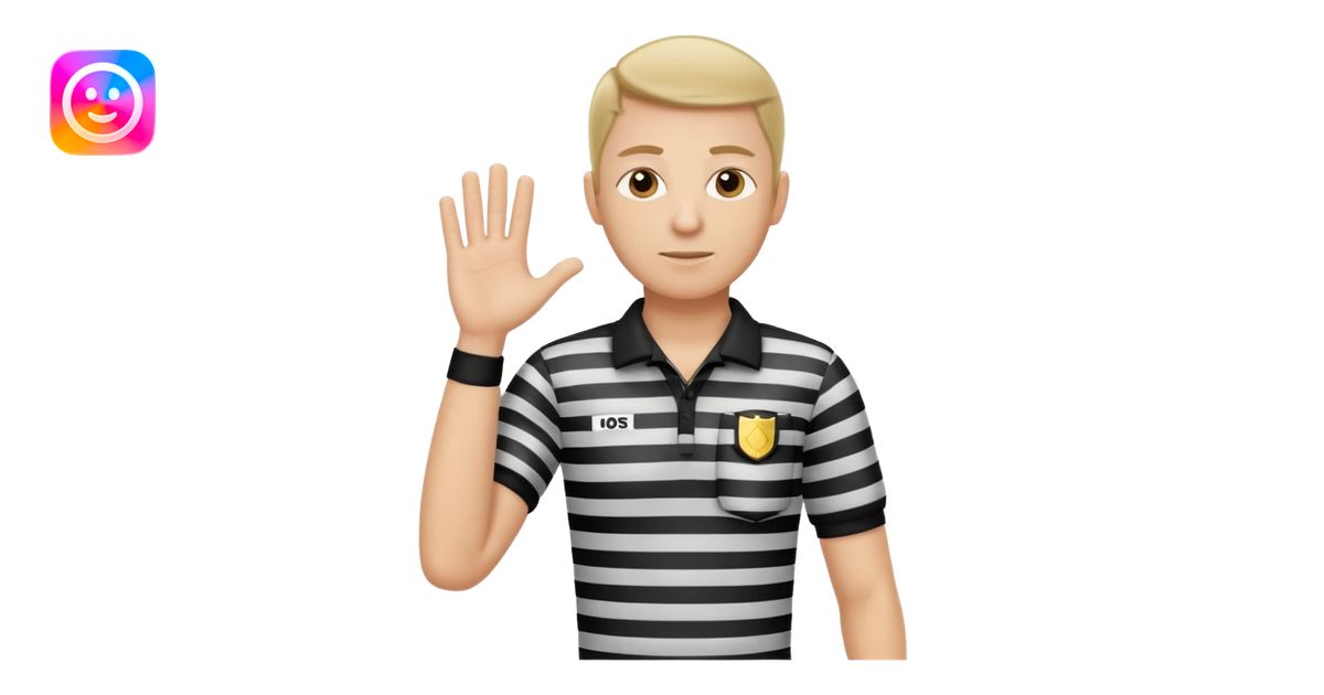 referee with crossed arms up emoji | AI Emoji Generator