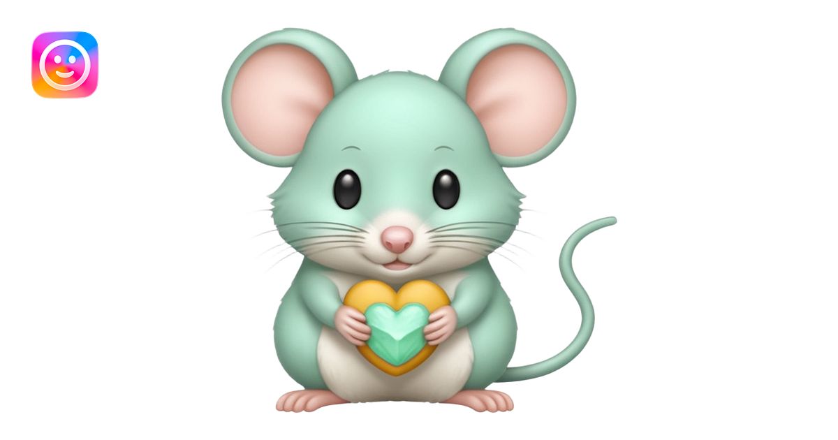 Mint colored mouse 🐭 emoji | AI Emoji Generator