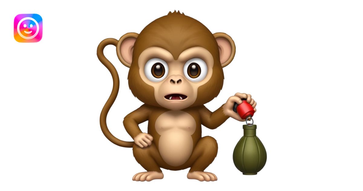 A monkey with a grenade emoji | AI Emoji Generator