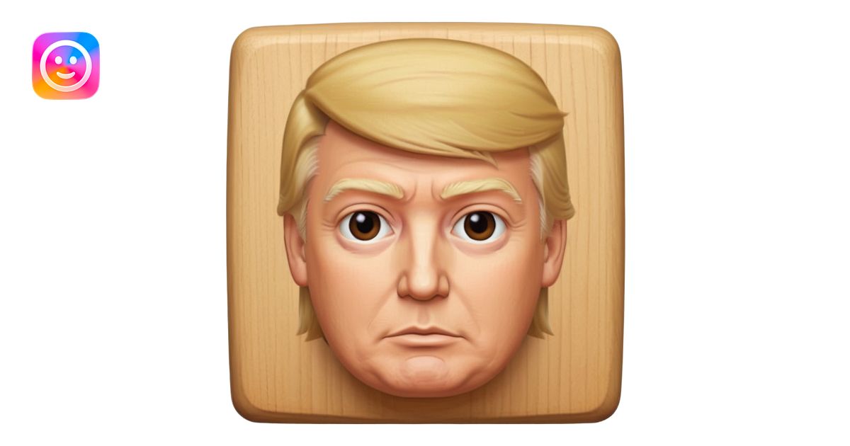 donald trump but his head is square, like a wooden block emoji | AI ...