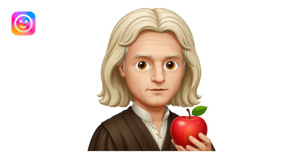 isaac newton with apple' emoji | AI Emoji Generator