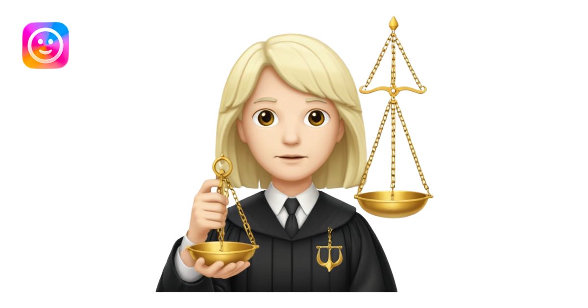Fancy judge with golden scales emoji | AI Emoji Generator