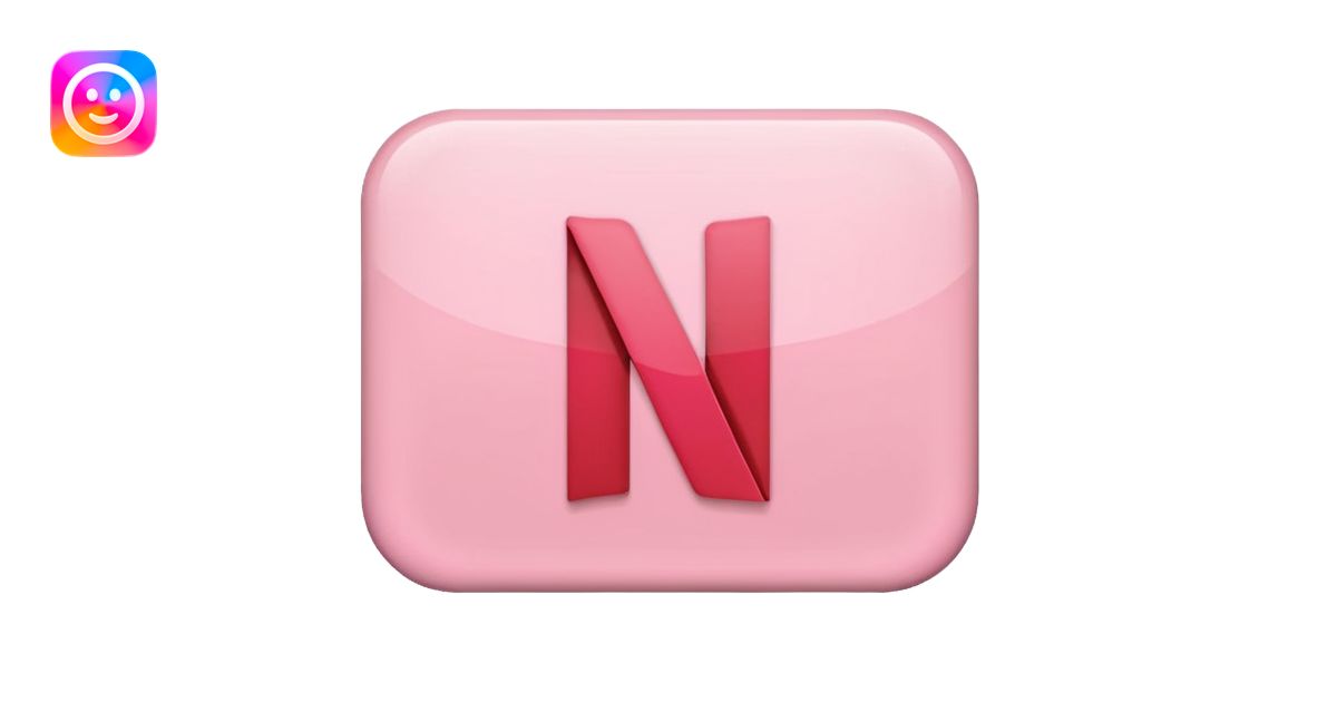 Netflix aesthetic "N" logo in pastel pink emoji | AI Emoji Generator