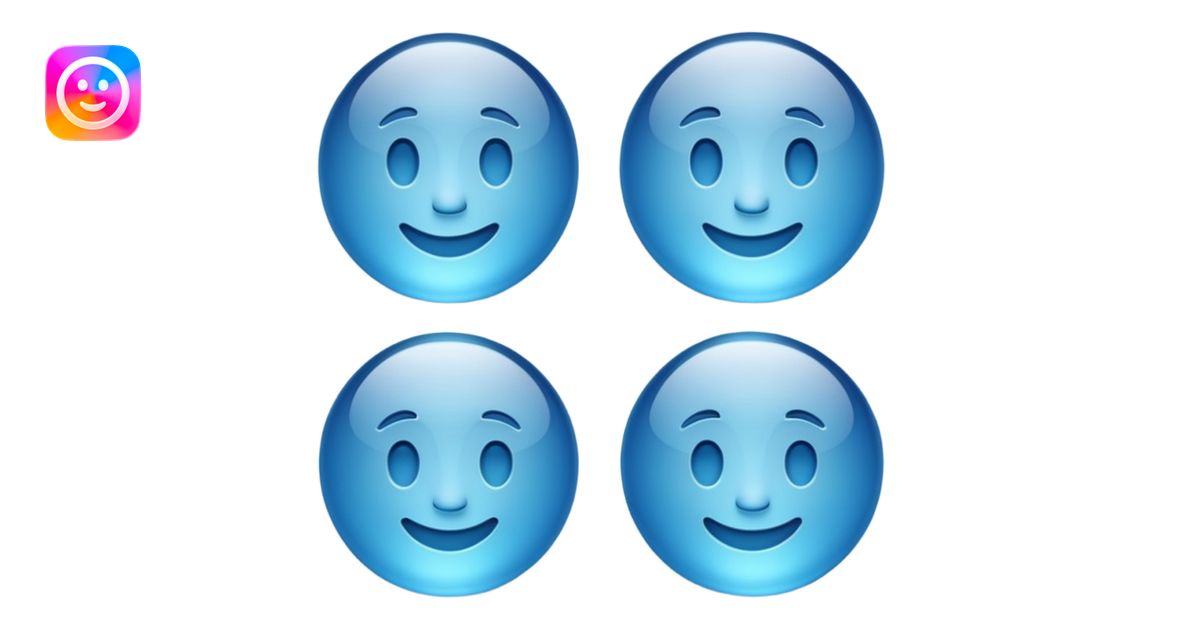 Make a standard set of emoji (all) in the style of glass from Apple ...