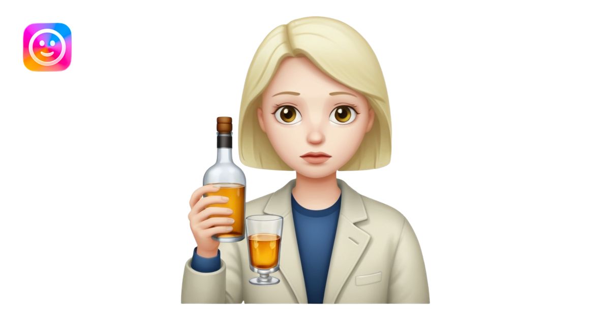 sad face holding alcohol bottle emoji | AI Emoji Generator