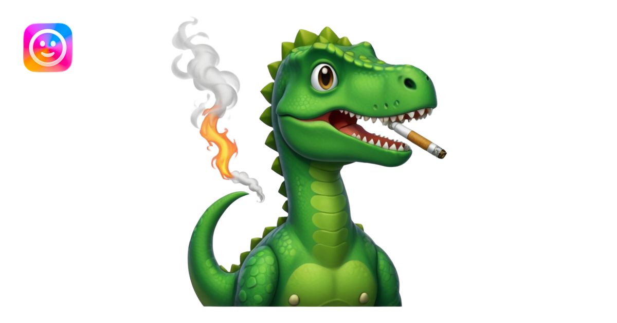 dinosaur smoking a joint emoji | AI Emoji Generator