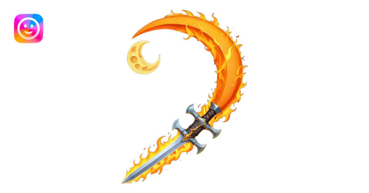 sword fire moon emoji | AI Emoji Generator