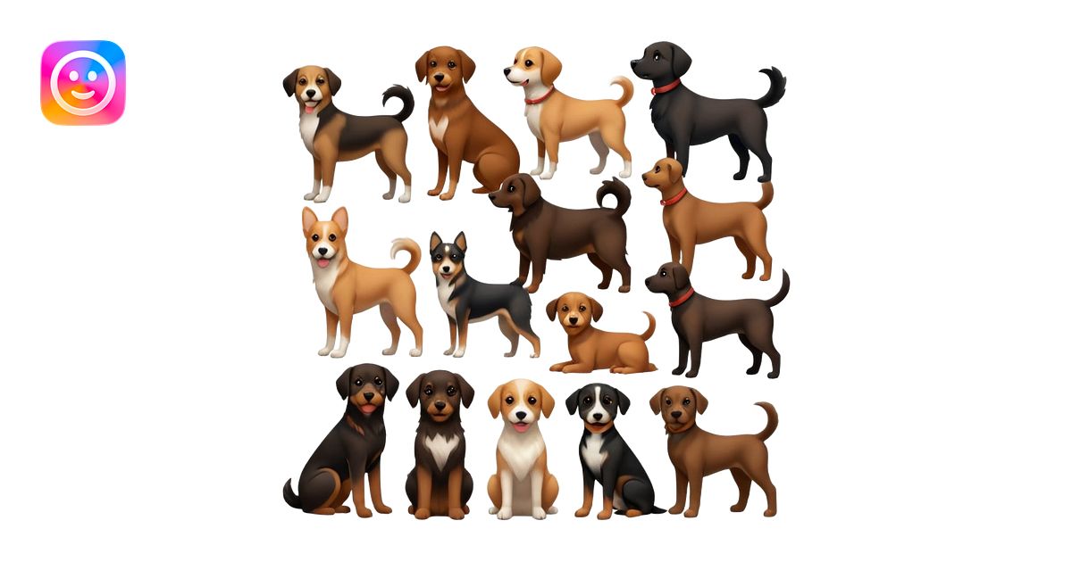 multiple dog emoji | AI Emoji Generator