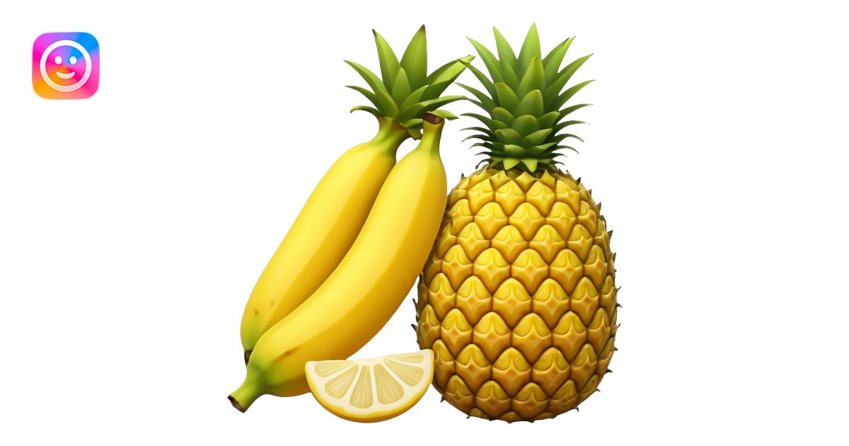 Lemon, Banana, Pineapple Fruit emoji | AI Emoji Generator