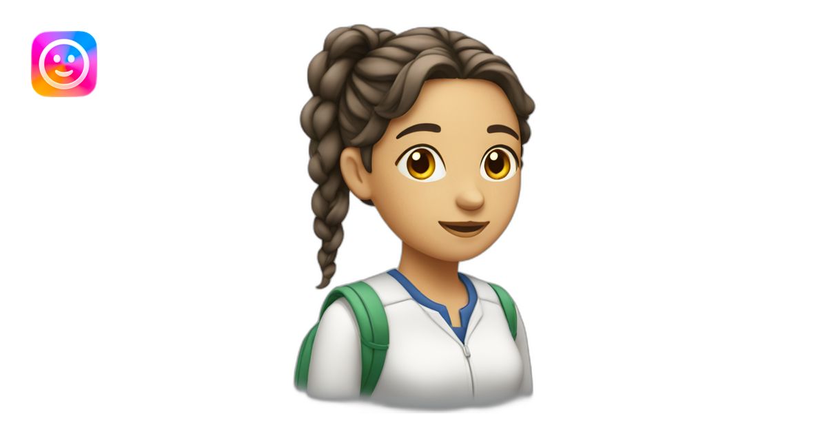 Menina branca estudando emoji | AI Emoji Generator