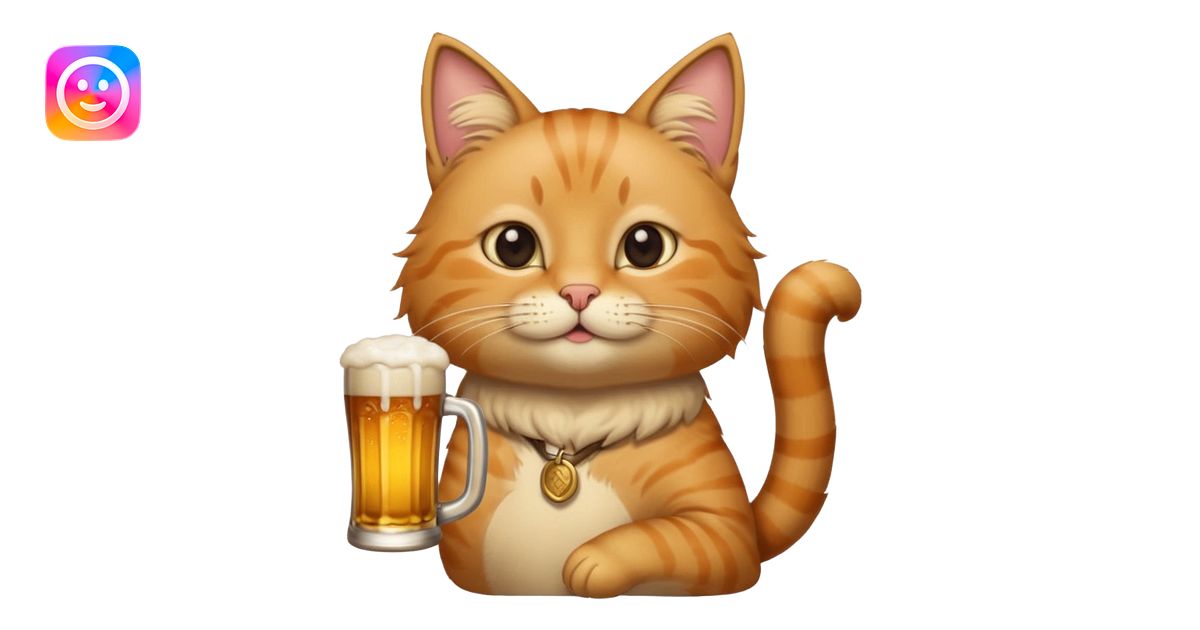 Un chat qui boit une bière emoji | AI Emoji Generator
