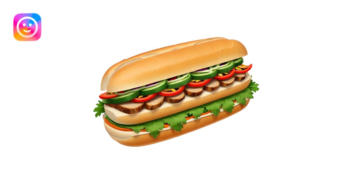 traditional banh mi with char grilled pork emoji | AI Emoji Generator
