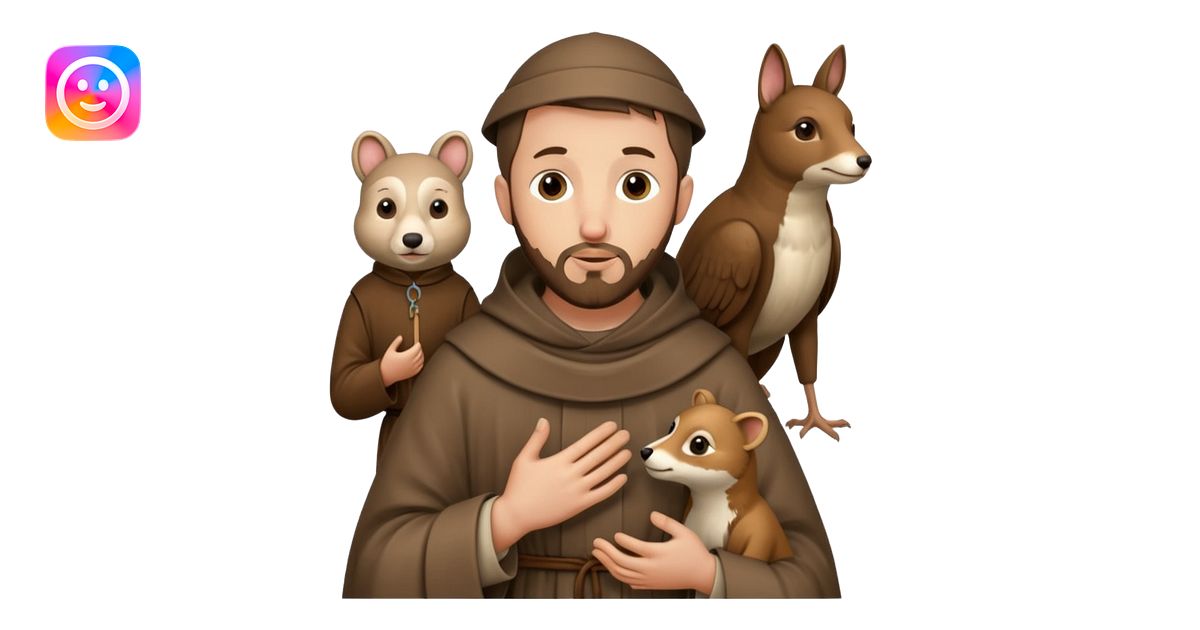 Saint Francis of Assisi cartoon modern type with animal to be used as ...