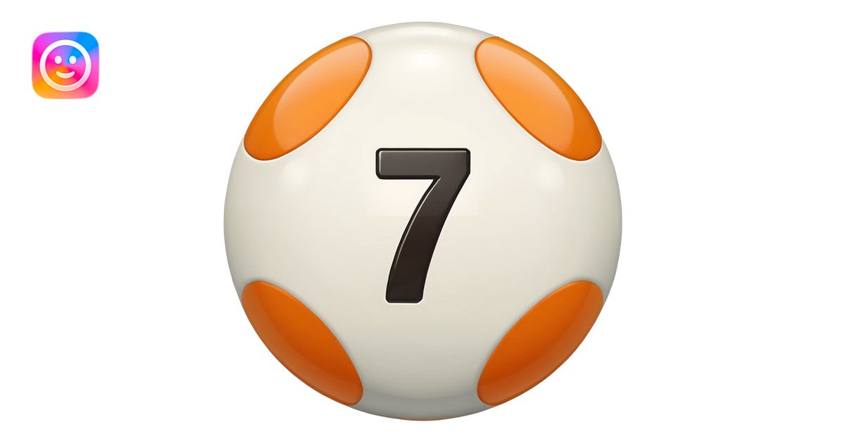 Pool table ball with the number 7 only one number emoji | AI Emoji ...