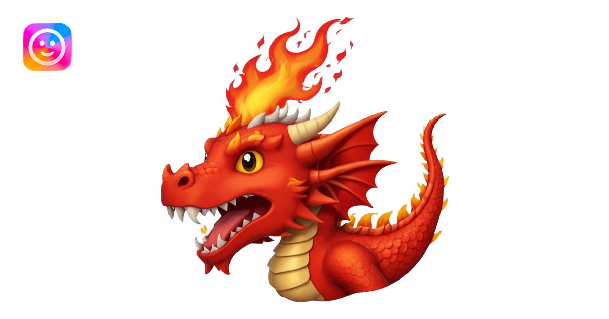 a red wales dragon with fire out its mouth emoji | AI Emoji Generator
