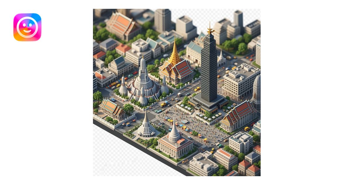 Isometric miniature of Bangkok 3D miniature effect and Tilt Shift ...