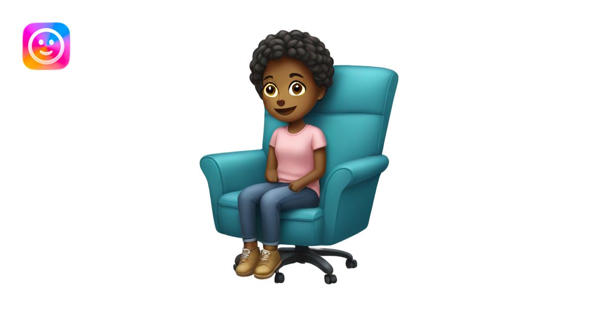 girl sitting on chair emoji | AI Emoji Generator