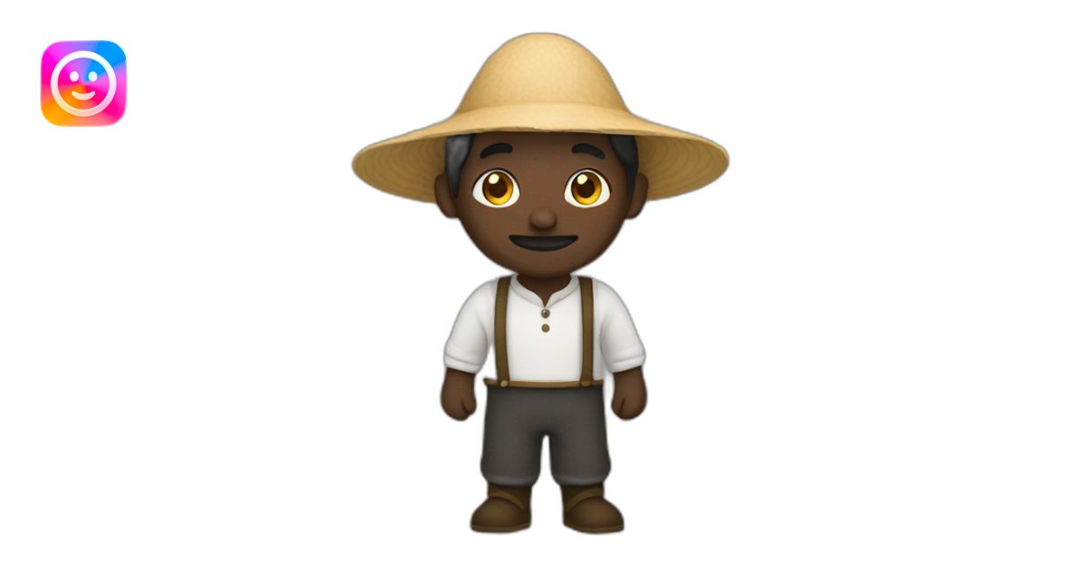 peasant with black emoji | AI Emoji Generator