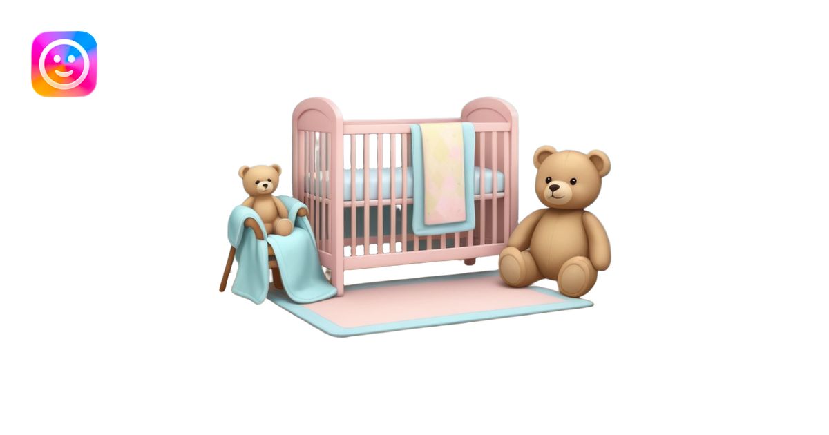 baby room, Cozy baby room with crib and teddy bear emoji | AI Emoji ...