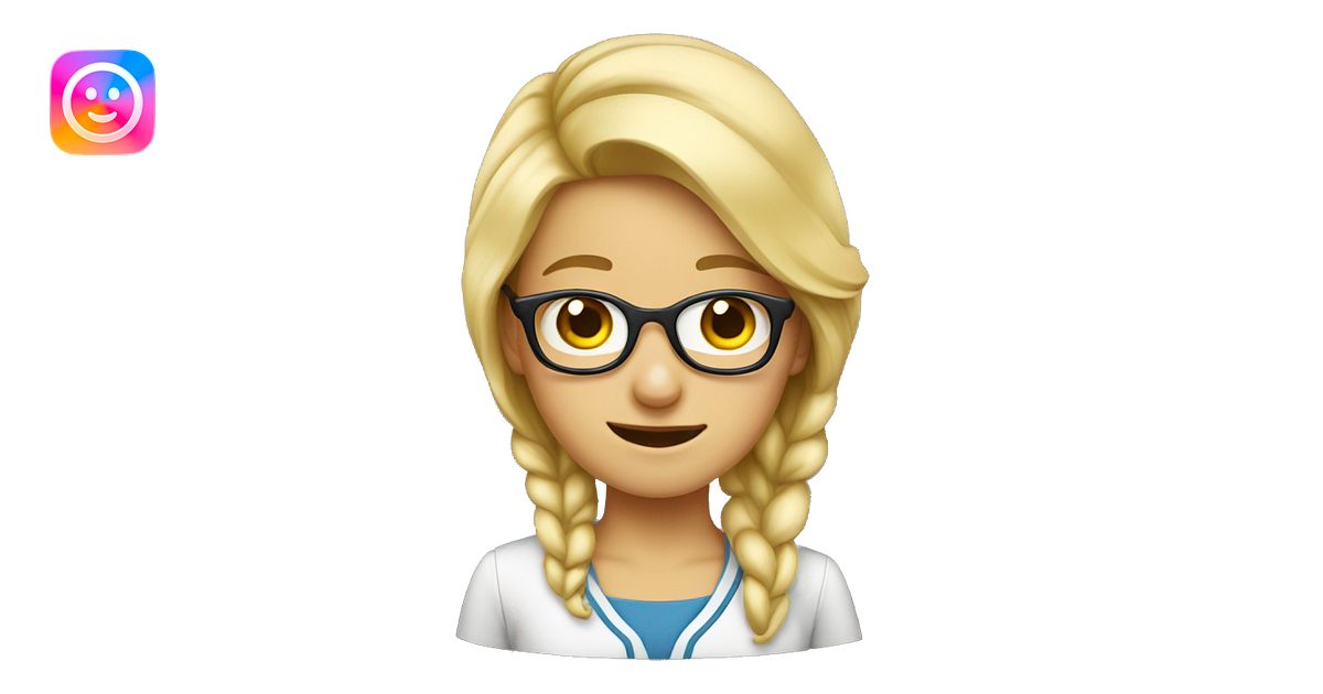 blond girl nerd blushing emoji | AI Emoji Generator
