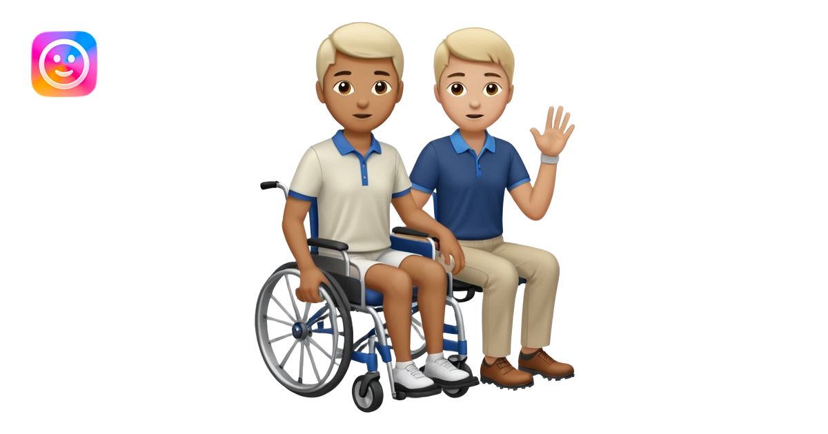 a golfer knocking someone off of their wheelchair emoji | AI Emoji ...