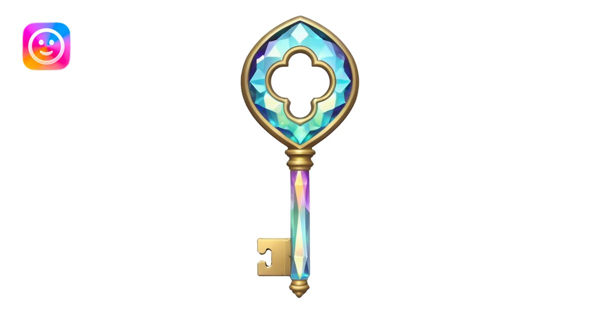 gemstone key unlocking a magic keyhole emoji | AI Emoji Generator
