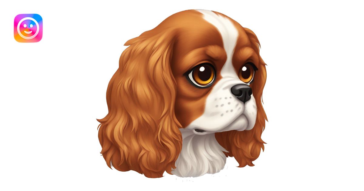 cavalier King Charles spaniel sad emoji | AI Emoji Generator