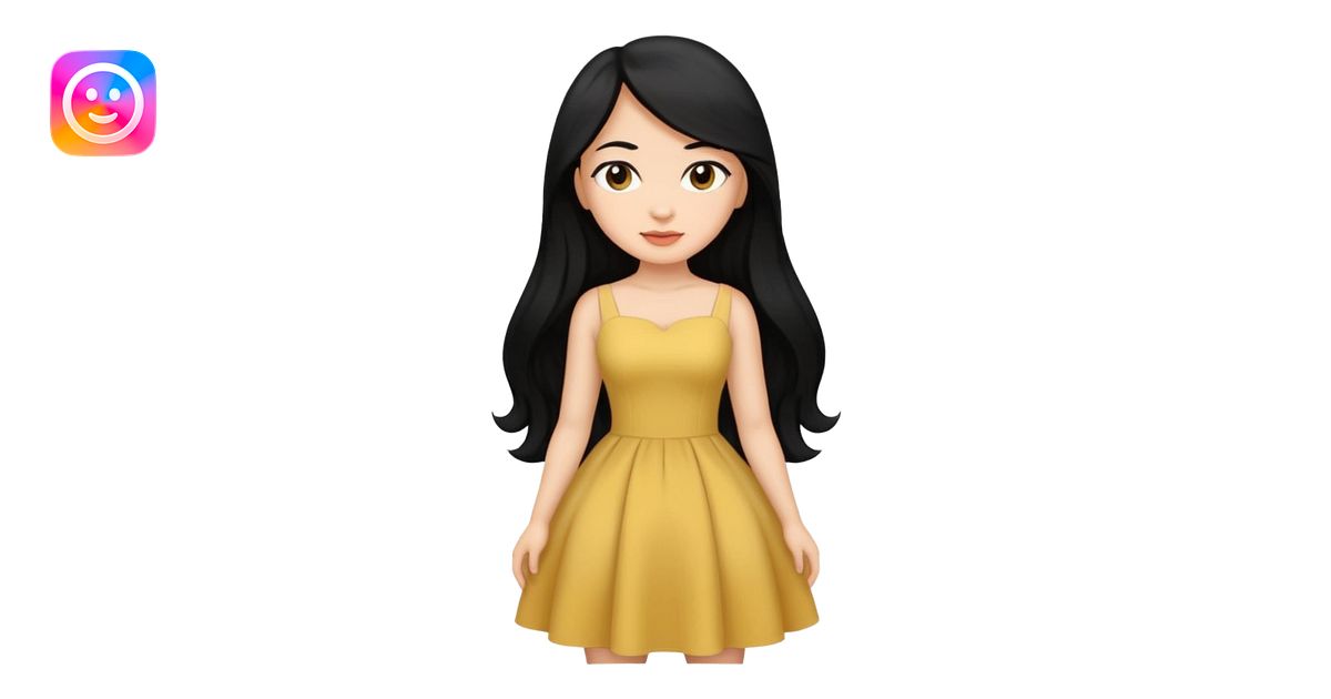 person with long black hair and big butt emoji | AI Emoji Generator