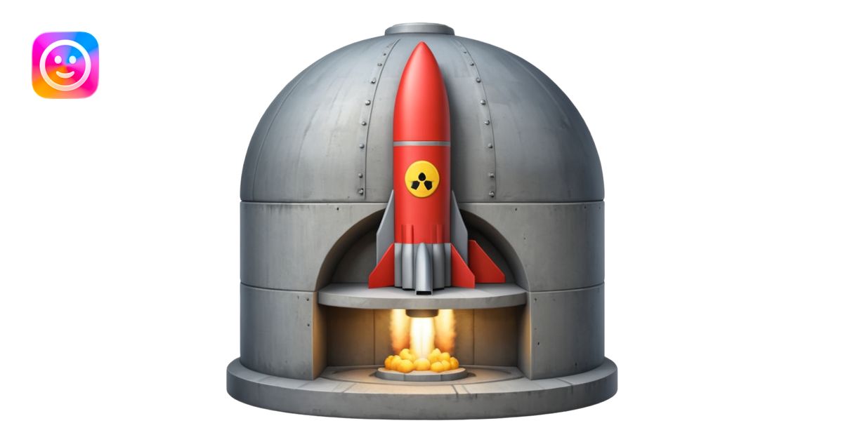 a nuclear missile silo emoji, showing the hatch and a missile launching ...