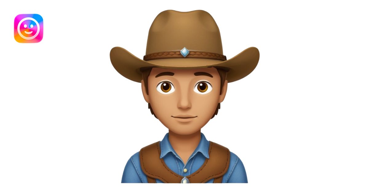 Cara de un vaquero guapo joven emoji | AI Emoji Generator