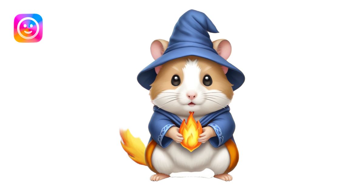 wizard hamster summoning fire emoji | AI Emoji Generator