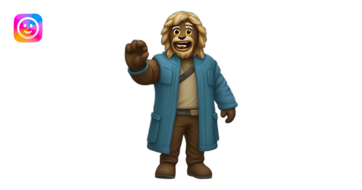 Chewbakka waving emoji | AI Emoji Generator