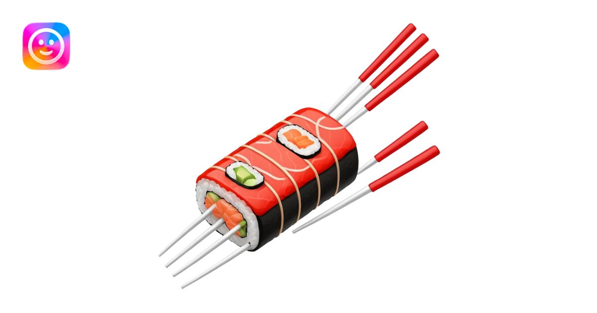 Japanese cuisine humanless avatar in minimalist emoji-style ...