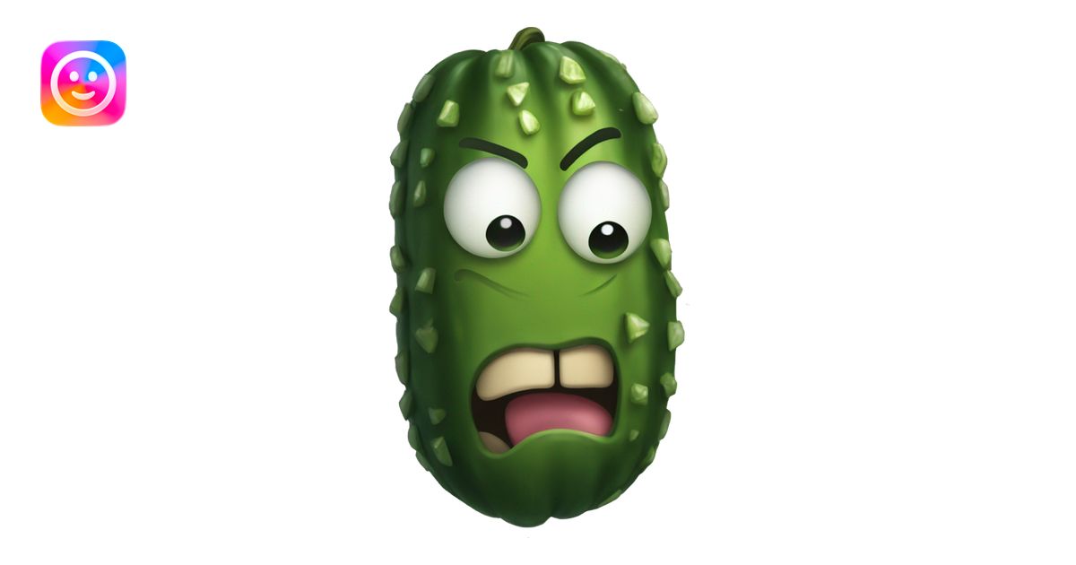 Angry pickle emoji | AI Emoji Generator