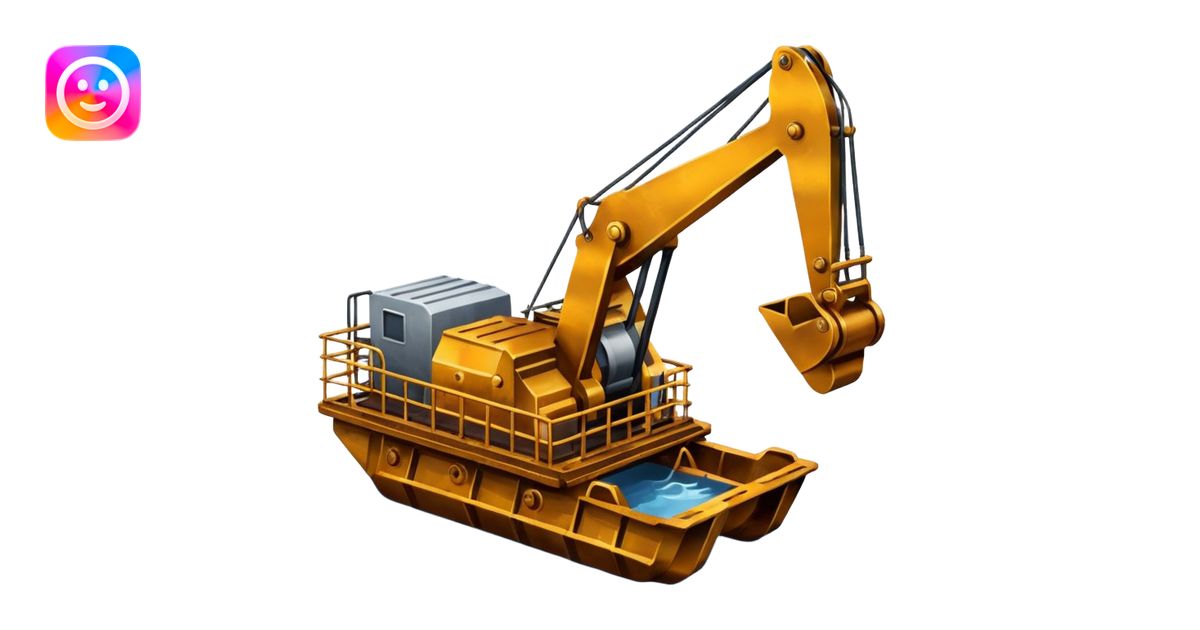 floating gold mining dredge emoji | AI Emoji Generator