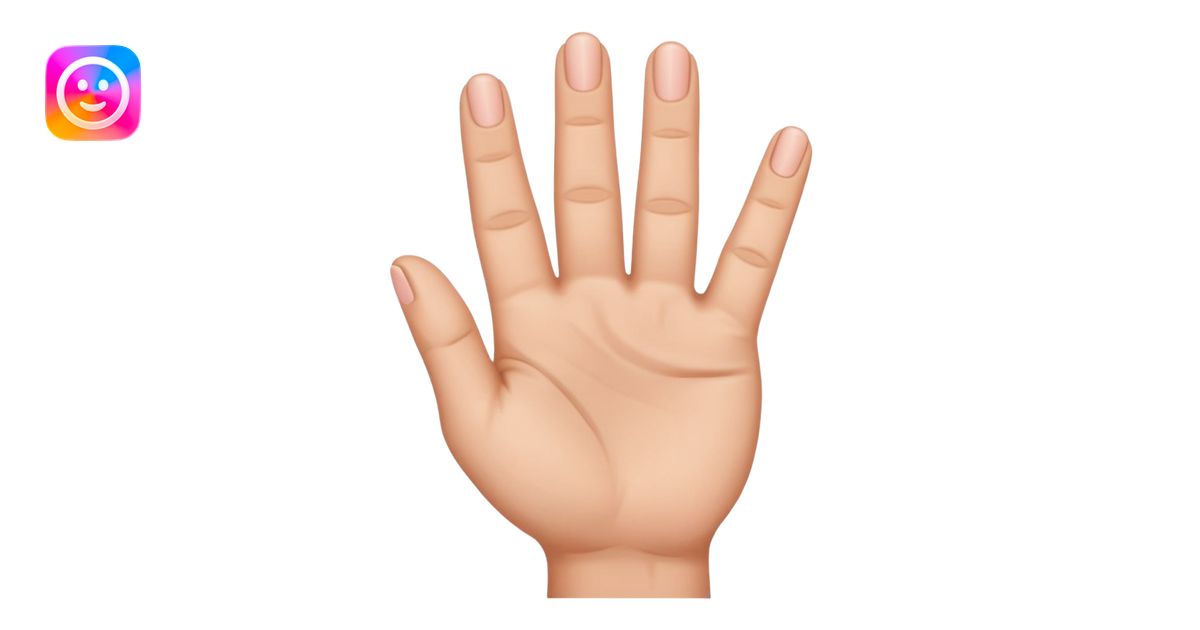 one hand emoji with 3 fingers in the middle up, and the thumb and ...