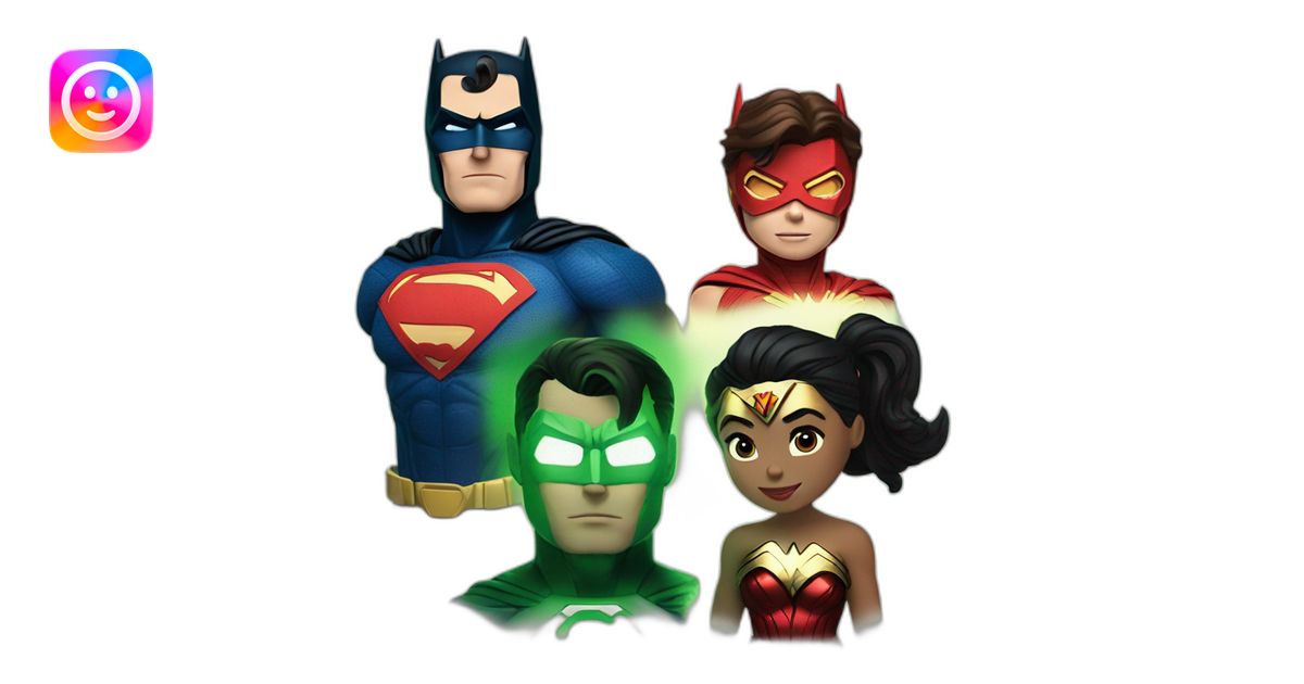 Wonder woman, batman, green lantern, superman flash emoji | AI Emoji ...