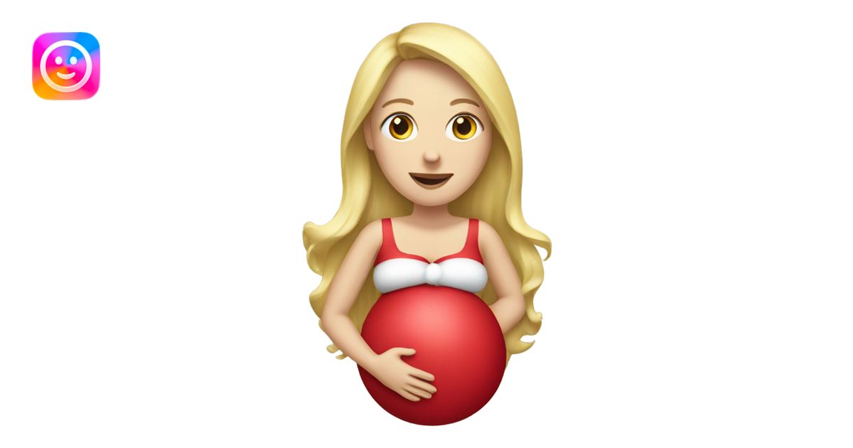 blonde pregnant woman with santa emoji | AI Emoji Generator