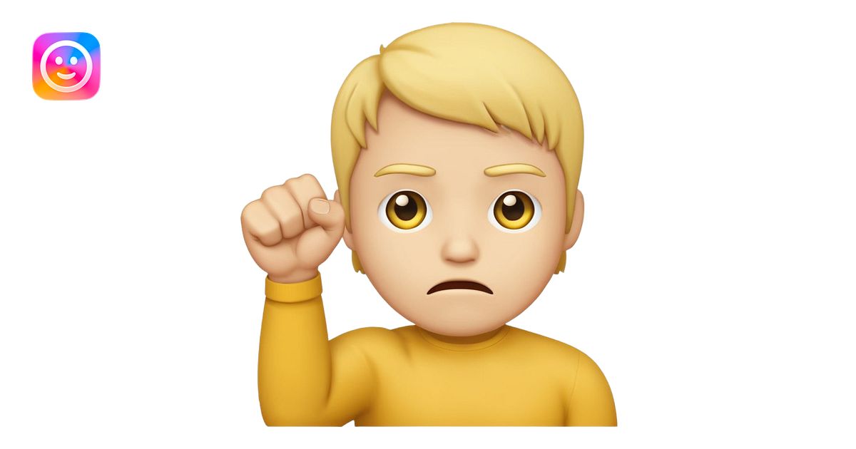 Sad circle face Emoji with fist in the air emoji | AI Emoji Generator