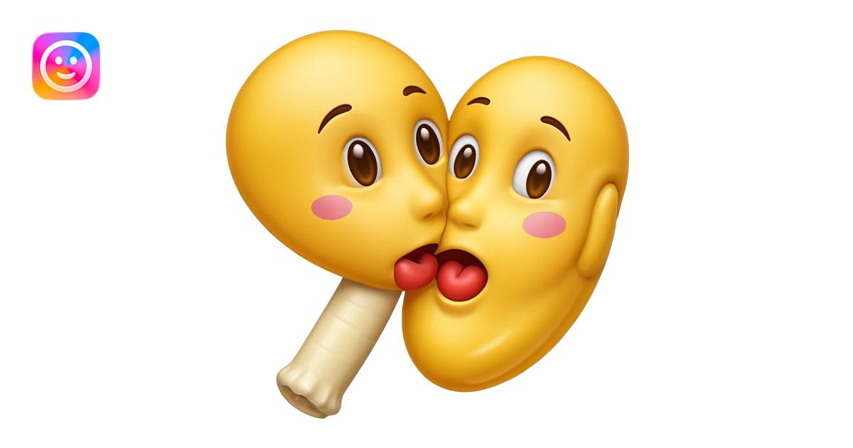 Emoji kissing big yellow bone emoji | AI Emoji Generator