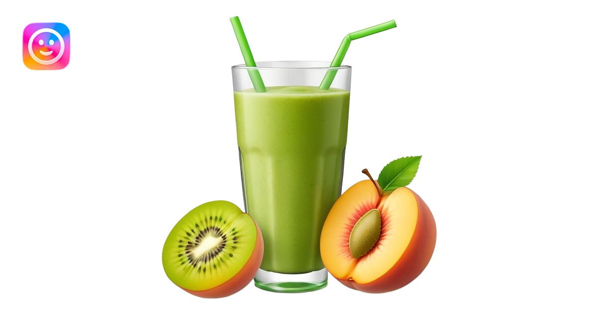 smoothie with peaches and green kiwi emoji | AI Emoji Generator