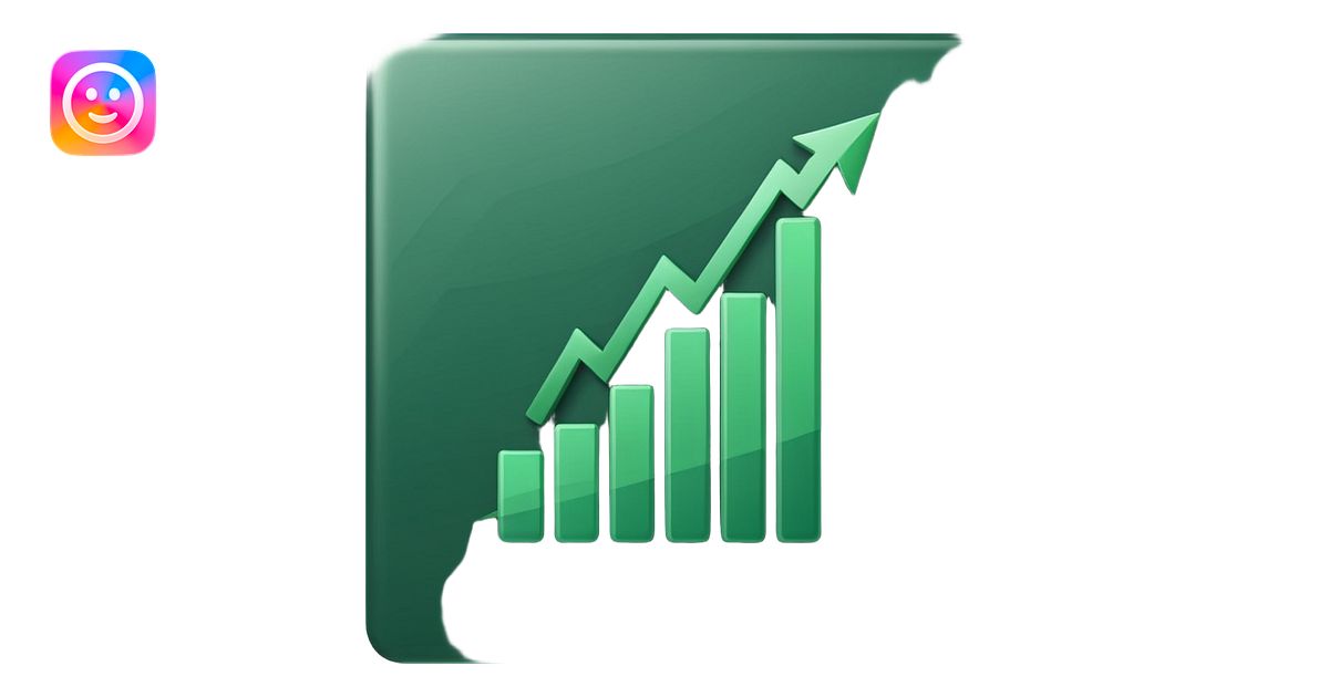 green bar chart decreasing with arrow emoji | AI Emoji Generator