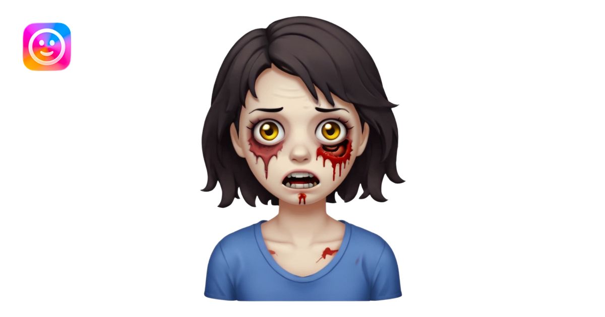 Zombie girl with bruises, she has a dark brown short wavy hair, she has ...