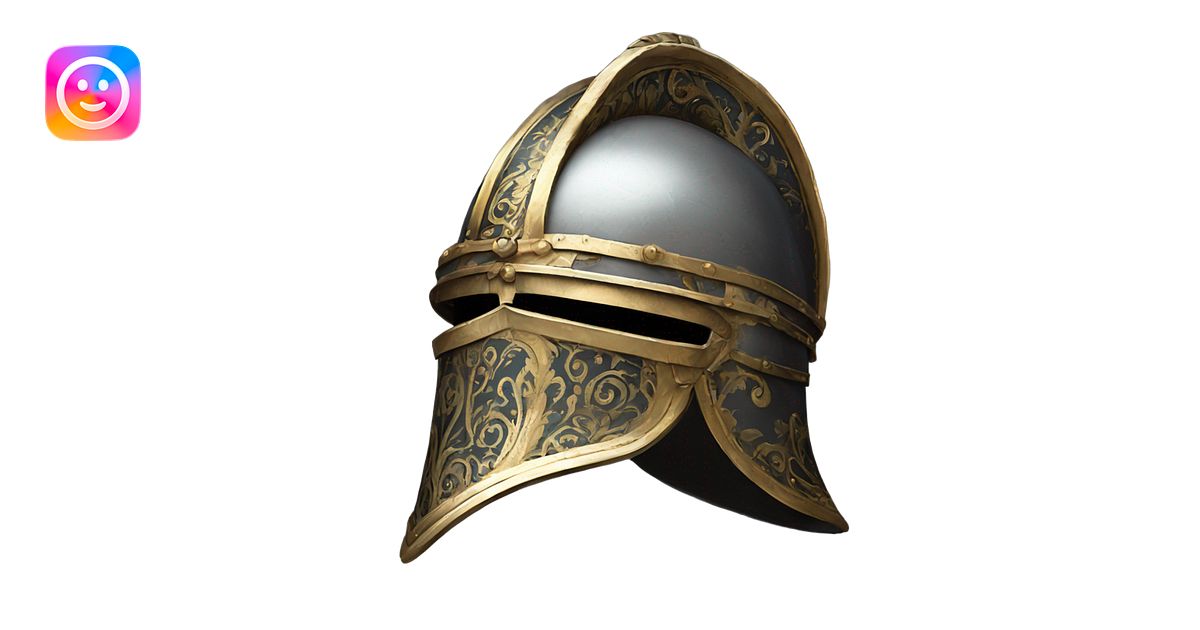 ornate french full-face armet helmet intricate inlays emoji | AI Emoji ...