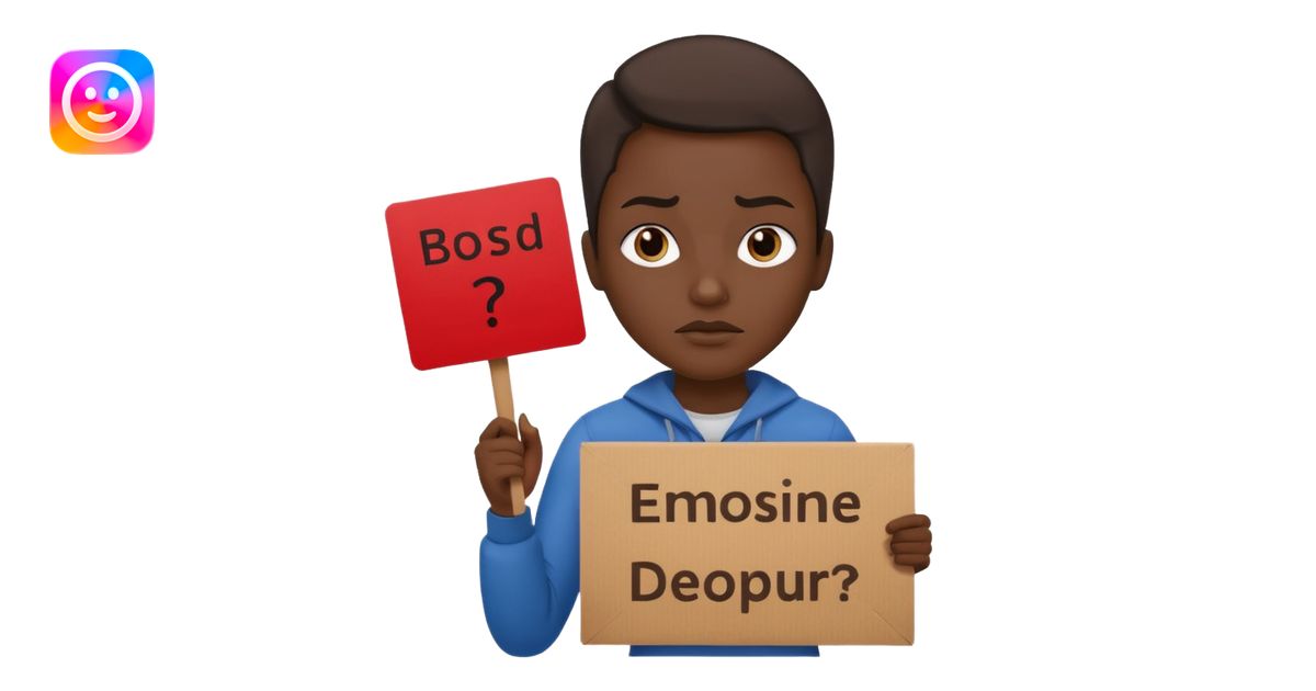 A protester with a sign emoji | AI Emoji Generator