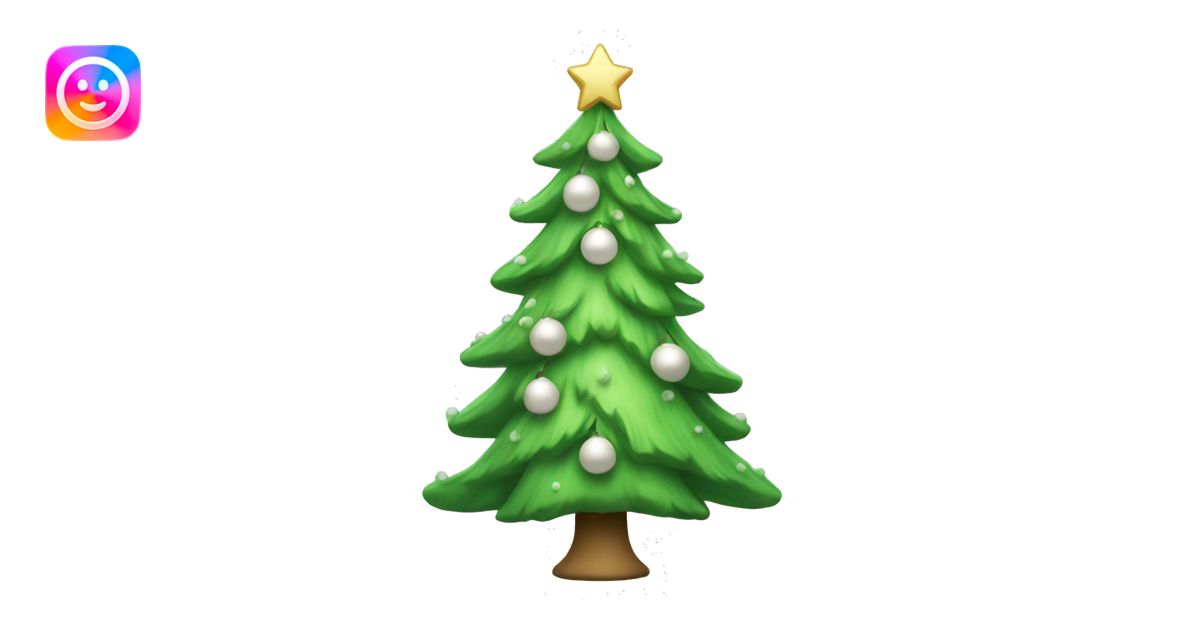 Light green christmas tree white decorations emoji | AI Emoji Generator