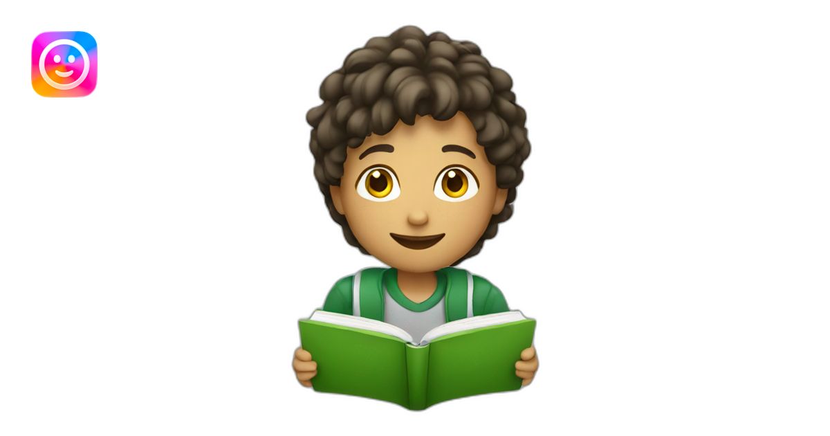 Student with green book emoji | AI Emoji Generator